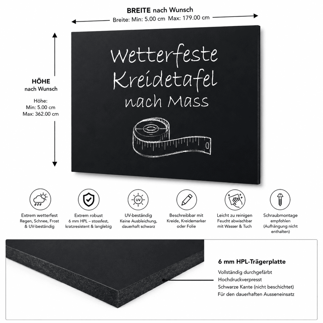 Kreidetafel Nach Mass